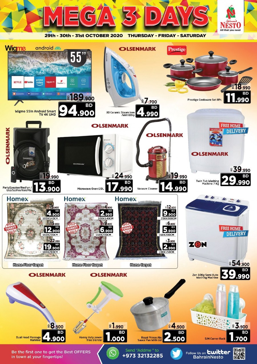 Nesto Hypermarket 3 Mega Days Offers | Nesto Bahrain Offers