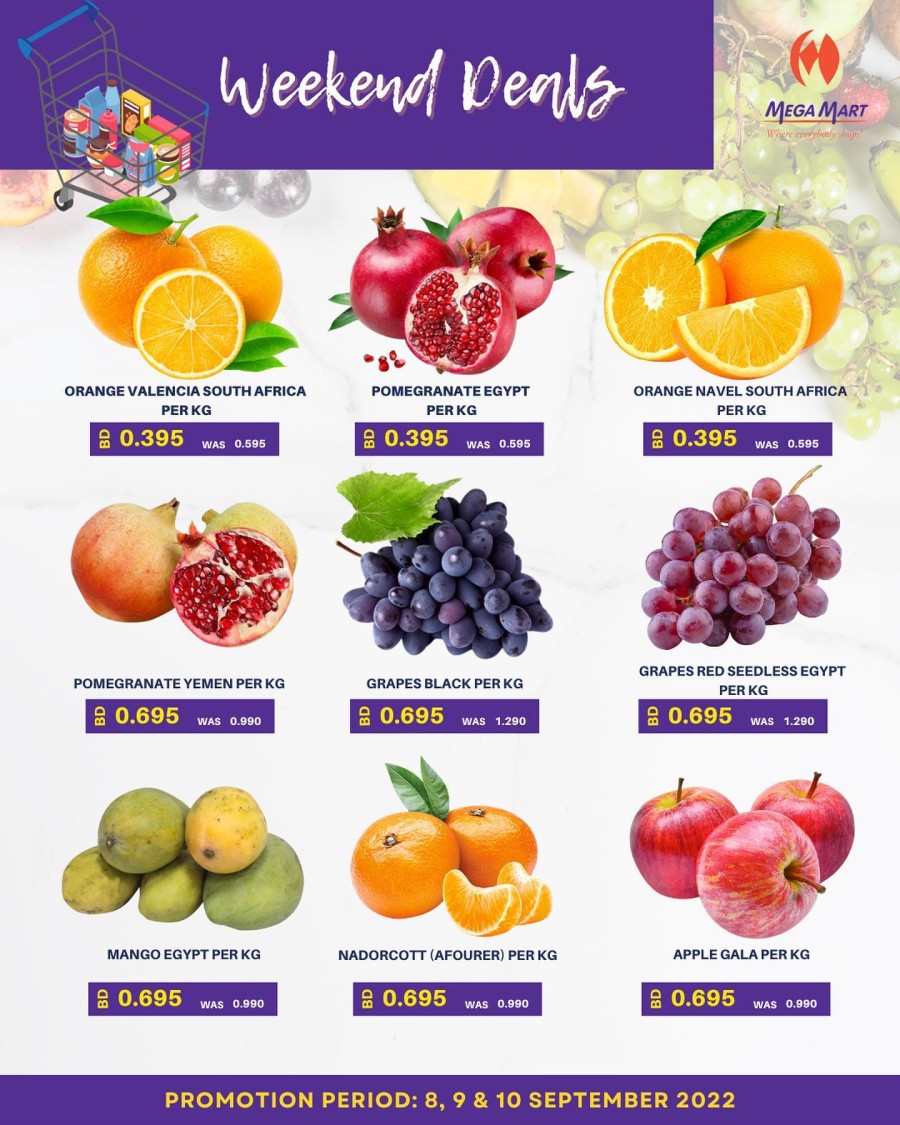 Mega Mart Weekend Deals 8-10 September 2022 | Bahrain Deals
