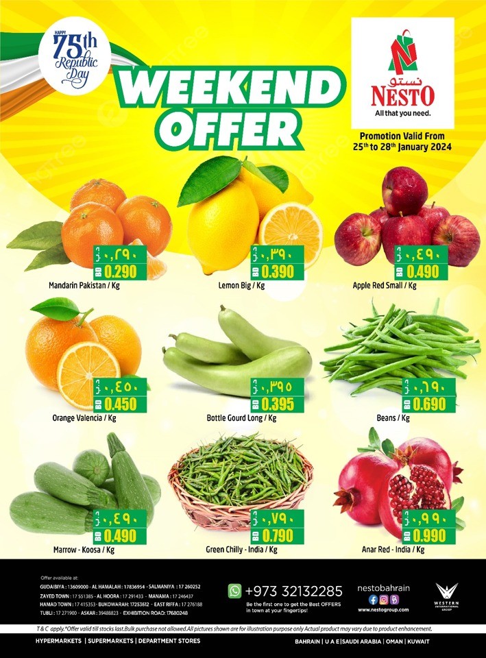 Nesto Bahrain Fresh Weekend Offer 25-28 January 2024