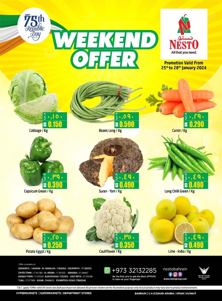 Nesto Bahrain Fresh Weekend Offer 25-28 January 2024